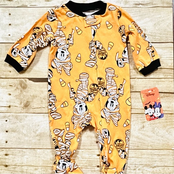 Disney | Pajamas | Mickey Mouse Mummy Zip Up Newborn Sleeper | Poshmark